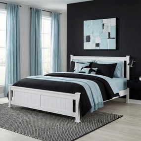 Postel s roštem 160x200, borovicové dřevo/bílá, LUCAS NEW Kondela 0000230730