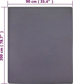vidaXL Jersey prostěradla 2 ks 90 x 200 cm bavlna [136241] Barva: Černá