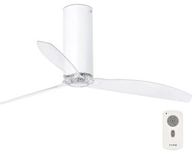 FARO Barcelona FARO 32033 - Stropní ventilátor TUBE FAN bílá/čirá pr. 128 cm + dálkové ovládání FA32033