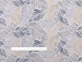 Biante Dekorační povlak na polštář s lemem PML-057 Mozaika žlutošedých listů na šedém 50 x 60 cm