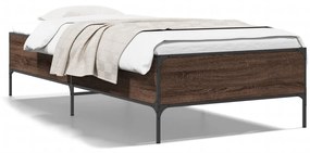 Rám postele hnědý dub 75 x 190 cm kompozitní dřevo a kov,  844995
