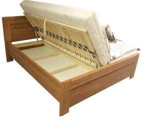 Elizabet 2 Dřevěná postel 180 cm, ořech světlý