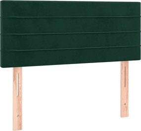 Box spring postel s matrací tmavě zelená 100x200 cm samet 3127538