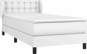 Box spring postel s matrací bílá 100x200 cm umělá kůže 3127296