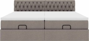 Osmanský rám postele s matrací taupe 160x200cm textil 3312012
