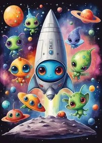 YAZZ Puzzle Mimozemšťané / 1000 dílků / 68 x 48 cm