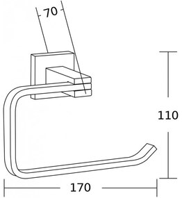 Mexen příslušenství, VANY držák na wc papír, chrom, 7020933-00