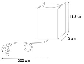 Průmyslové zahradní bodové světlo rezavě hnědé čtvercové IP65 - Lennard