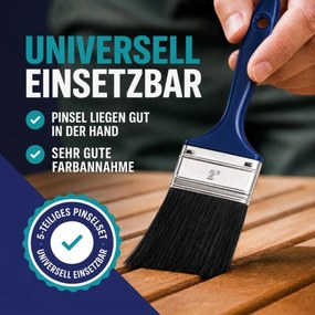 Monzana 5dílná sada malířských štětců – 5 velikostí, modrá rukojeť