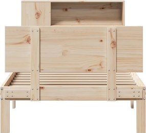 Postel s knihovnou bez matrace 75 x 190 cm masivní borovice 3322642