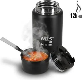 Nils Camp NC3807 černá / Termoska na jídlo / 550 ml / nerez
