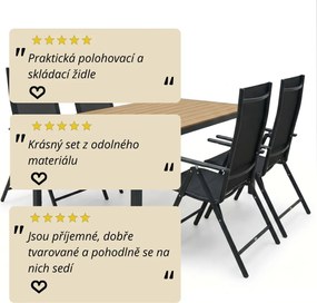Vikio Zahradní set 150x90 pro 4 osoby skládací židle V134-P přírodní