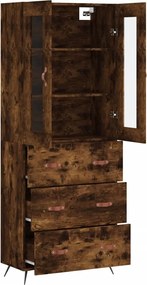 Skříň highboard kouřový dub 69,5 x 34 x 180 cm kompozitní dřevo 3198382