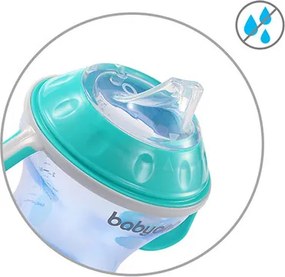 BabyOno Baby Ono Nevylévací hrníček s měkkým pítkem 180 ml MODRÁ