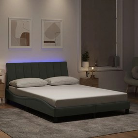 Rám postele s LED osvětlením bez matrace Hanko světle šedý 120 x 200 cm samet 3213769