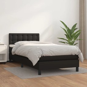 vidaXL Box spring postel s matrací 80 x 200 cm umělá kůže [3141091] Barva: Černá