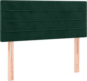 Box spring postel s matrací tmavě zelená 100x200 cm samet 3141350