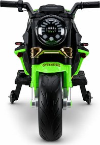 LEAN CARS Akumulátorový motocykl XW-07 s LED podsvícením kol, zelený