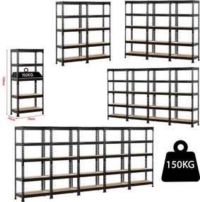 Sada 4 ks – Zátěžový regál Yaheetech – černá (254349207354)