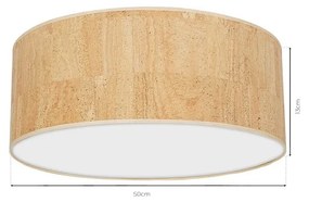 Stropní svítidlo Cork Round, 1x korkové stínítko, (bílé plexisklo), (fi 50cm)