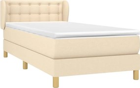 Box spring postel s matrací krémová 90x190 cm textil 3127090