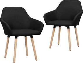 Jídelní židle 2 ks černé textil 283465
