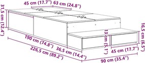 Rám postele s úložným prostorem Bílá 90 cm Kompozitní dřevo 3335669