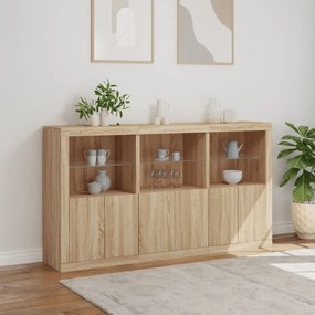 Příborník s LED osvětlením dub sonoma 181,5 x 37 x 100 cm 3209151