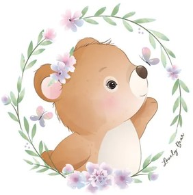 Plakát Medvídek v květinách