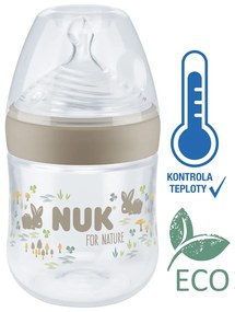 NUK Láhev kojenecká For Nature s kontrolou teploty, hnědá 150 ml