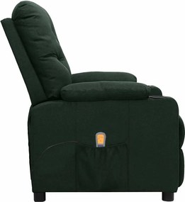 Masážní křeslo tmavě zelené textil 339118