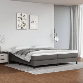 vidaXL Box spring postel šedá 200 x 200 cm umělá kůže