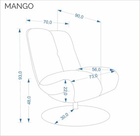 Otočné čalouněné křeslo MANGO béžové
