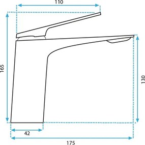 Rea Avalon, umyvadlová baterie h-160, měděná matná, REA-B5064