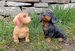 PRODEX IMPORT Zahradní figurka pes jezevčík štěně 15x11 cm