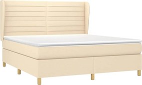 Box spring postel s matrací krémová 160x200 cm textil 3128618
