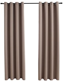 Zatemňovací závěsy s kovovými kroužky 2 ks taupe 140 x 245 cm 134436