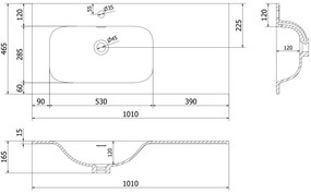 Mexen Rivel, koupelnová skříňka 100 cm s umyvadlem Vela vlevo, 1S, 1D, drážkovaná, grafitová matná/bílá matná, 91A23-10047-3-BBFF66-W23L01