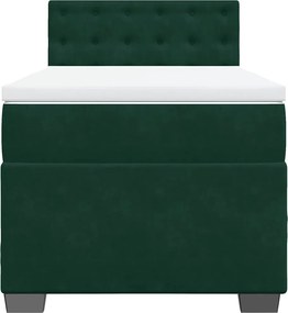 Box spring postel s matrací tmavě zelená 90x190 cm samet 3286189