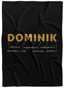 Deka Mužská jména – GOLD (Jméno: Dominik, Podšití beránkem: NE)