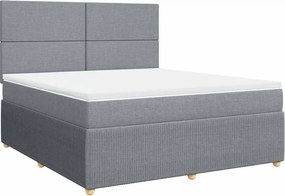 Box spring postel s matrací světle šedá 180 x 200 cm textil 3294428