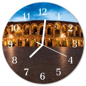 Nástenné skleněné hodiny památník fi 30 cm