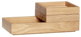 Hübsch Úložný box Oak Nature 24 cm, přírodní barva, dřevo