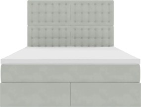 Postel s úložným prostorem a matrací Světle šedá 140 x 190 cm 3372147