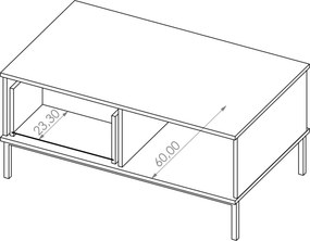 GAB Konferenční stůl QUER, Dub Hikora 100 cm