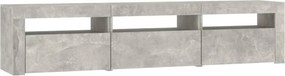 TV skříňka s LED osvětlením betonově šedá 180x35x40 cm 3152757