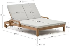Dřevěné zahradní dvojlehátko Kave Home Sonsaura