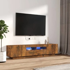2dílný set TV skříněk s LED světly kouřový dub kompozitní dřevo 3120167