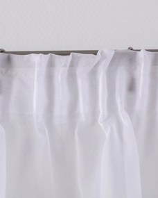 Krátká záclonka Lily z voálu a s krajkou barva bílá látka poloprůhledná, lesklé