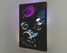 Li-Go "Vesmír" světelný obraz RGB 230V 60x90 cm provedení povrchu: jedle